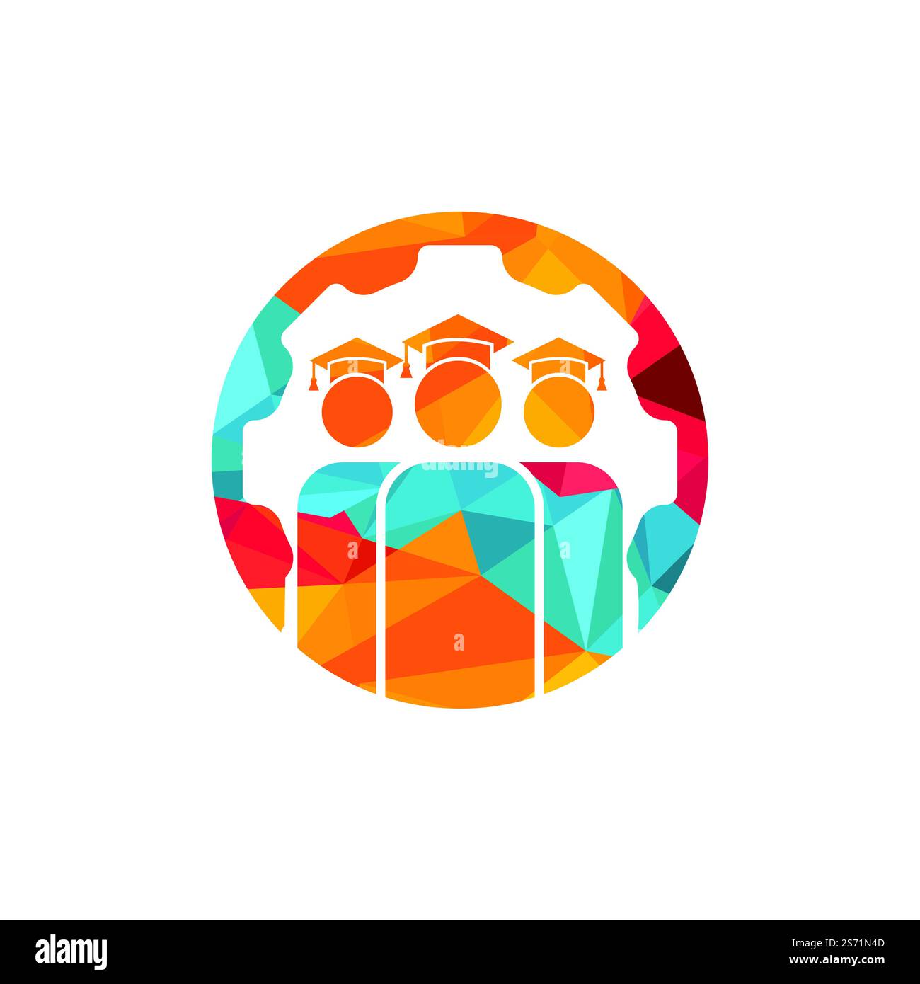 Student gear vector logo template. Graduation Engineer logo symbol or ...