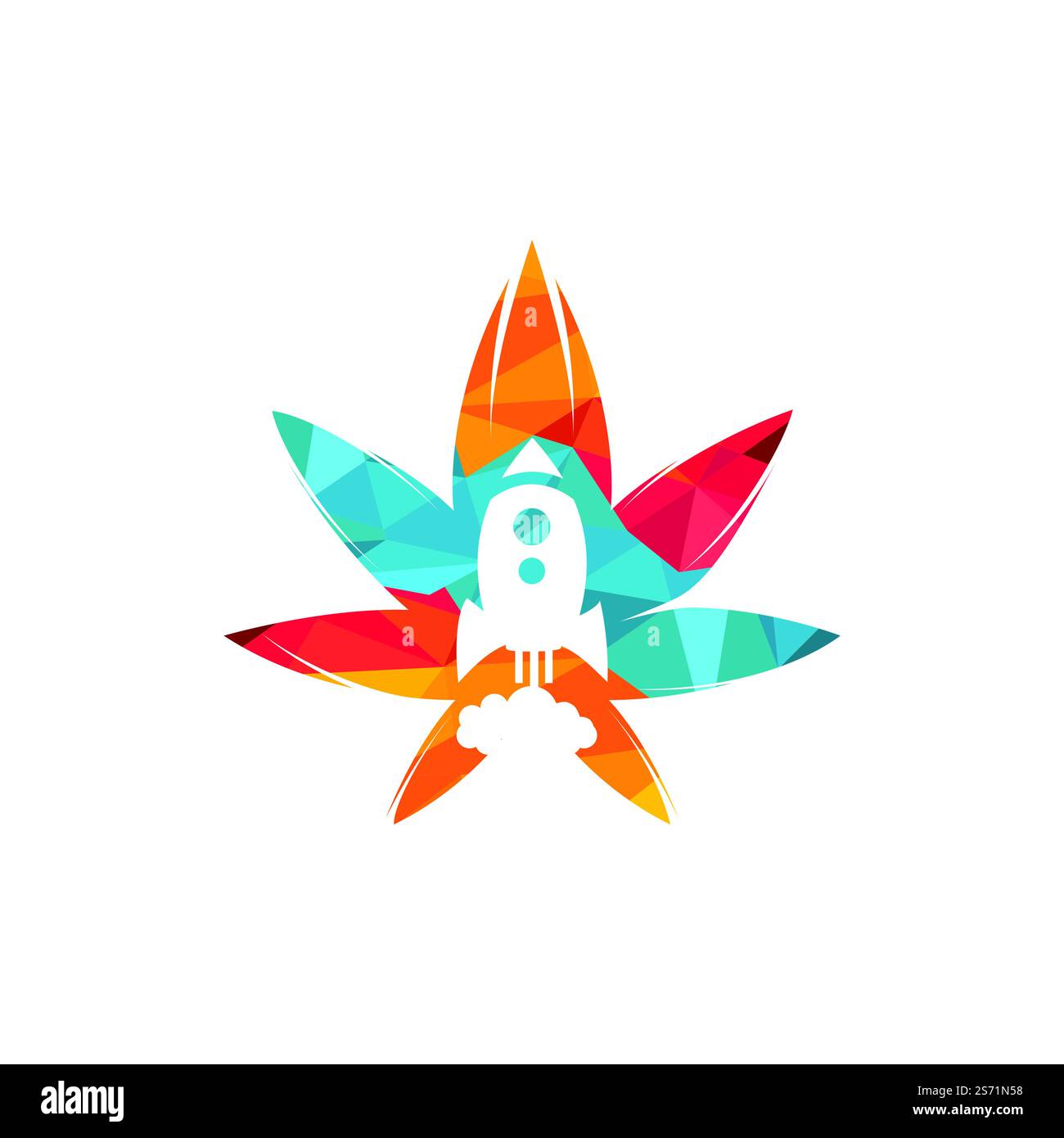 Cannabis rocket vector logo design. Unique cannabis and spaceship ...