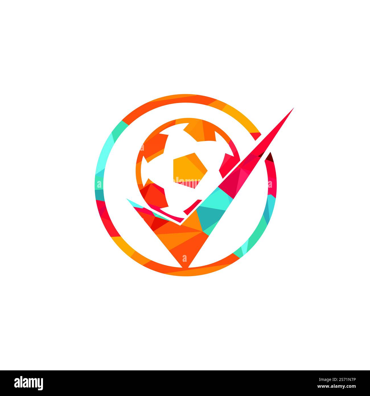 Check soccer vector logo design. Soccer ball and tick icon logo Stock ...