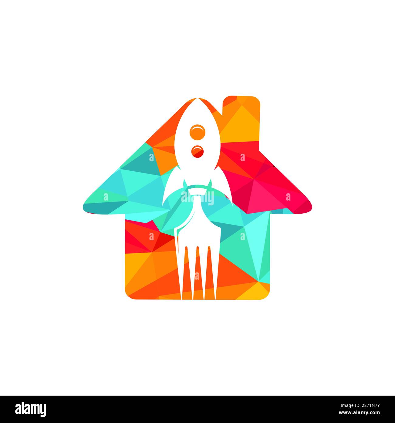 Rocket food with home icon logo design illustration. Fast food delivery ...