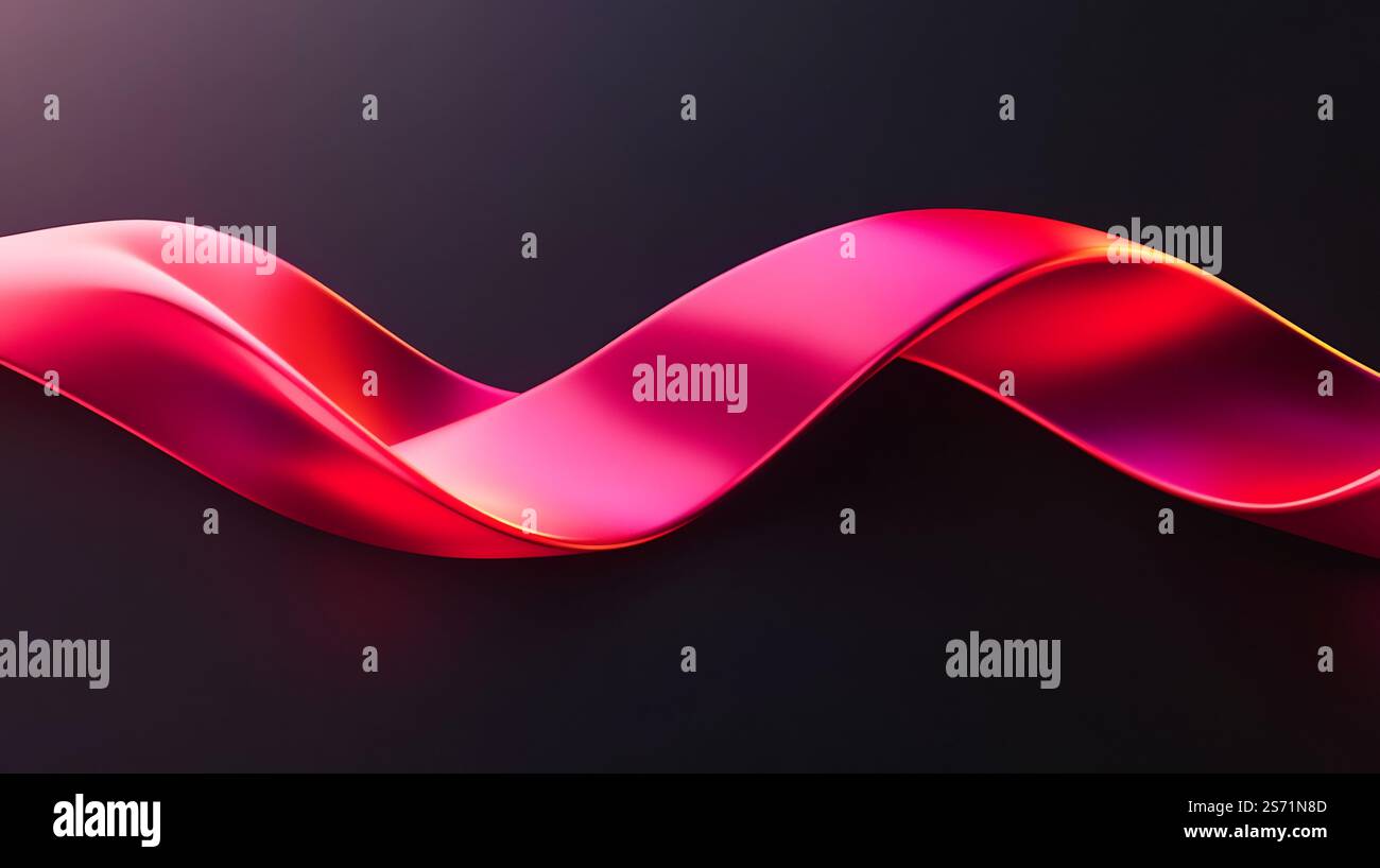 Glowing dynamic ribbon waves with abstract twisting and looping path ...