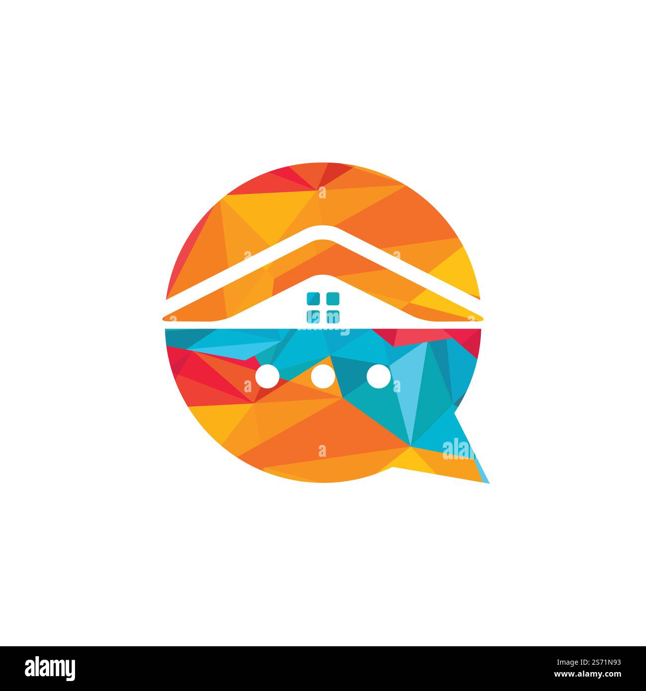 Chat home vector logo design. Online chat house vector logo design ...