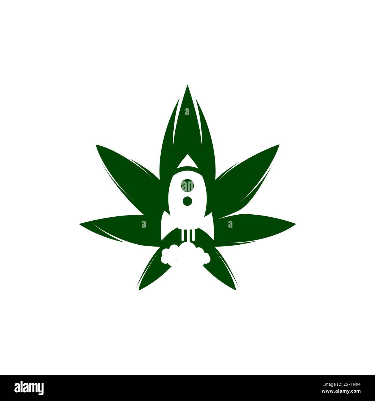 Cannabis rocket vector logo design. Unique cannabis and spaceship ...