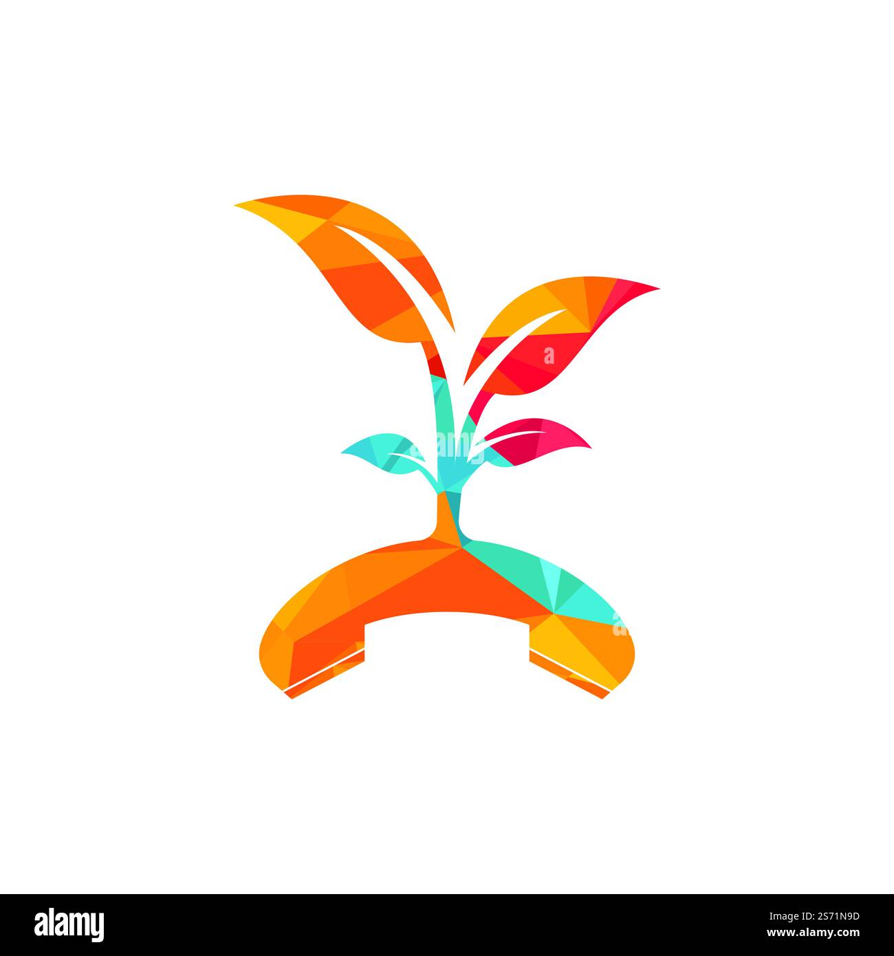 Nature call vector logo design. Handset tree icon design template Stock ...