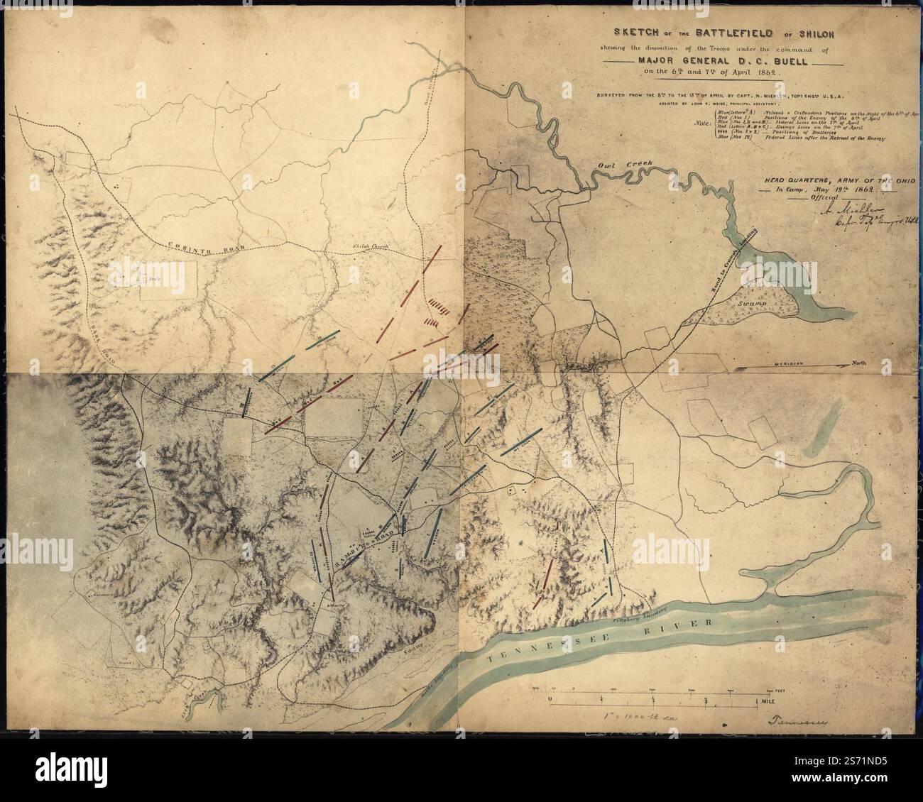 Battle of shiloh map hi-res stock photography and images - Alamy