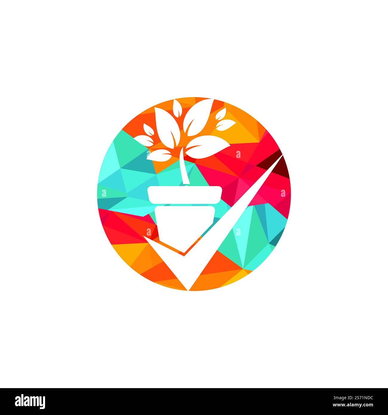Check garden vector logo design. Check and flower pot icon Stock Vector ...
