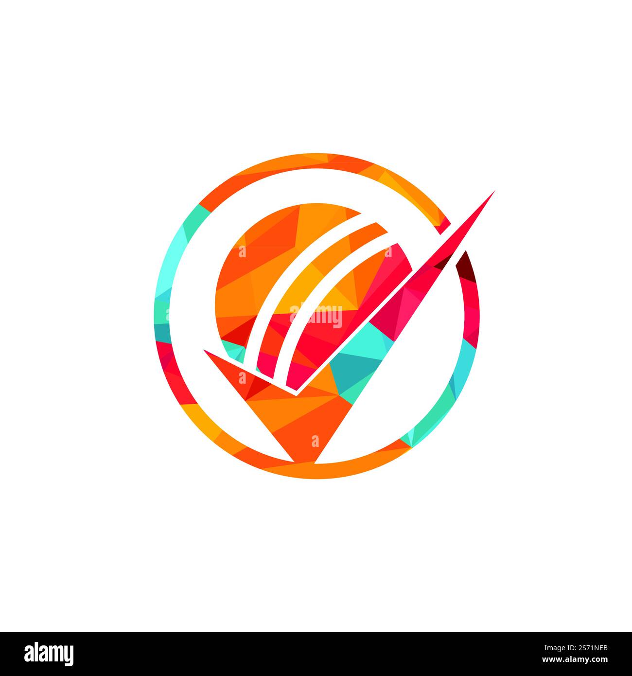 Check Cricket vector logo design. Cricket ball and tick icon logo Stock ...