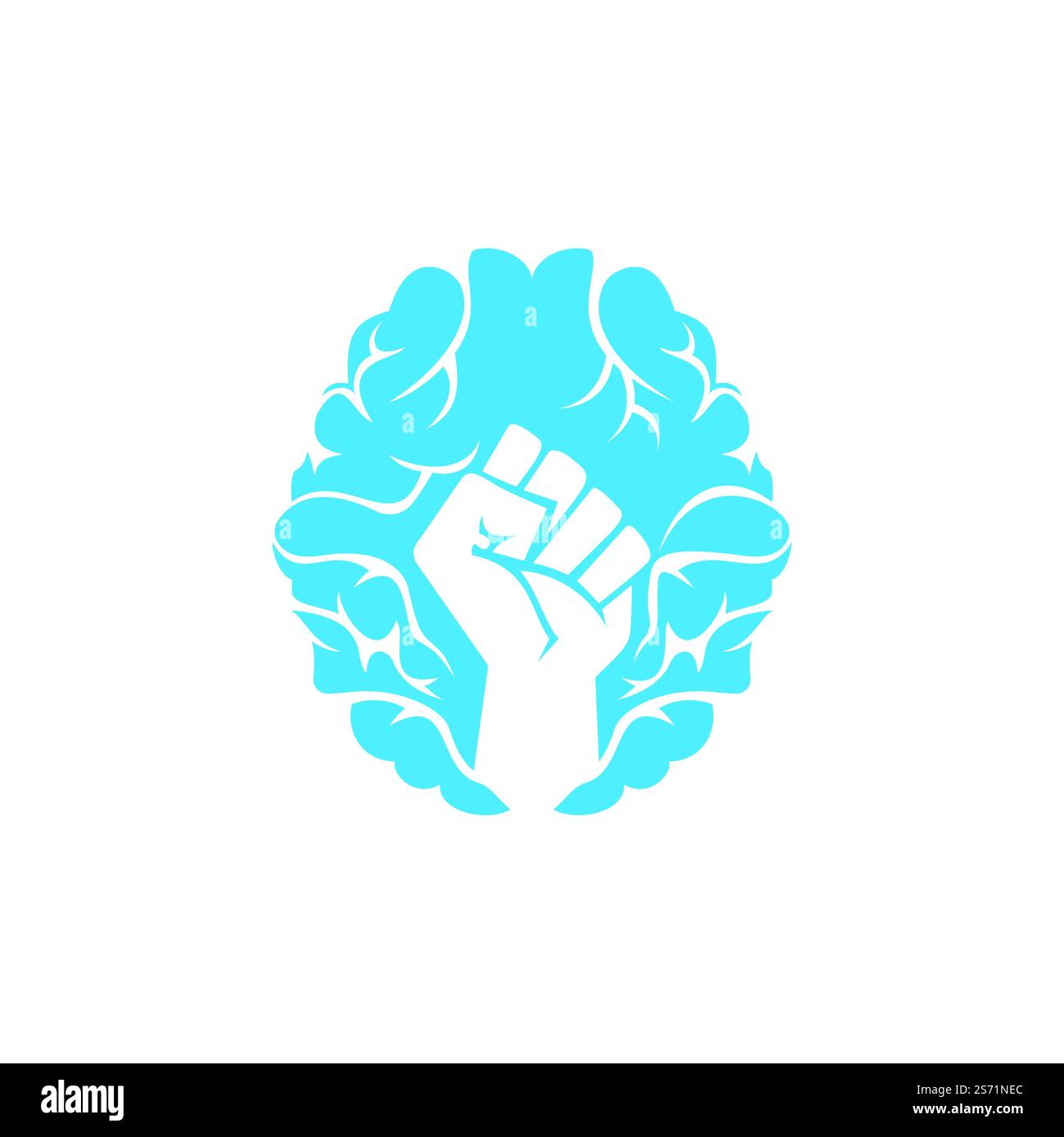 Brain fist vector logo design. Intellect power logo. Extreme ...