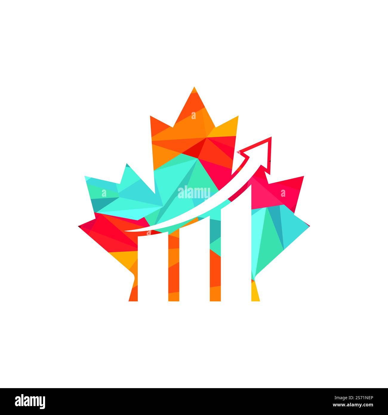 Canada business vector logo design. Maple leaf and finance chart icon ...