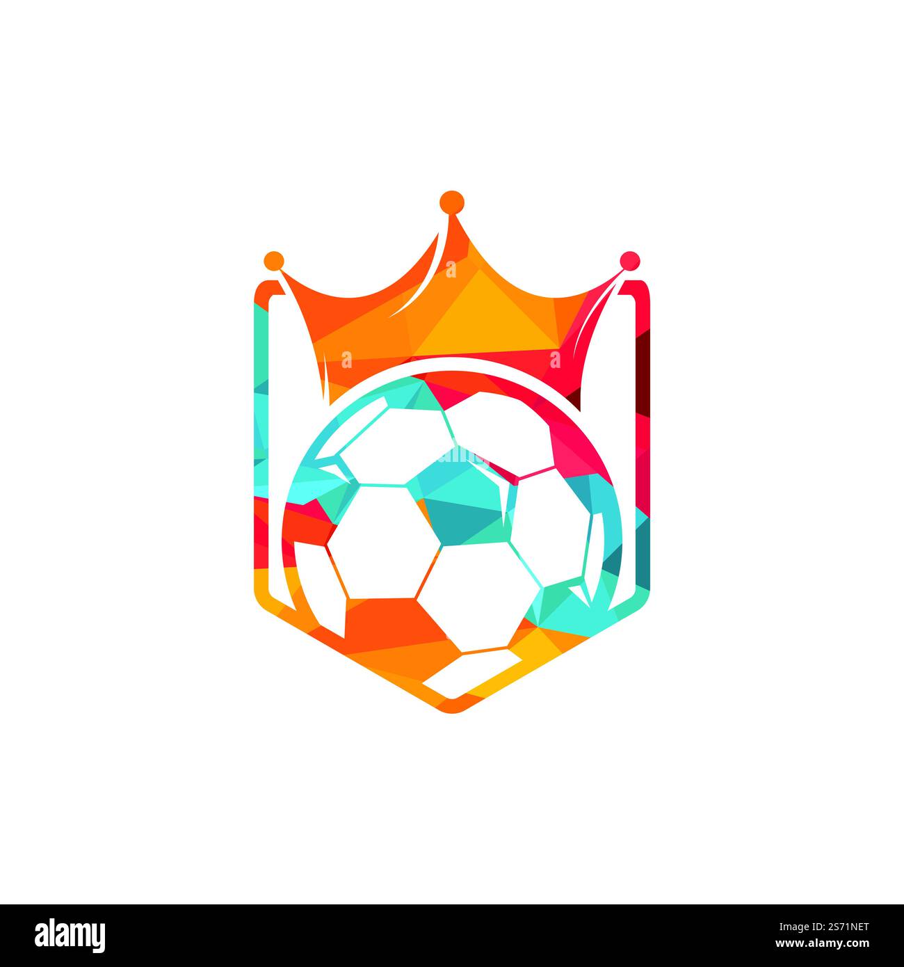 Soccer king vector logo design. Football and crown icon design Stock ...