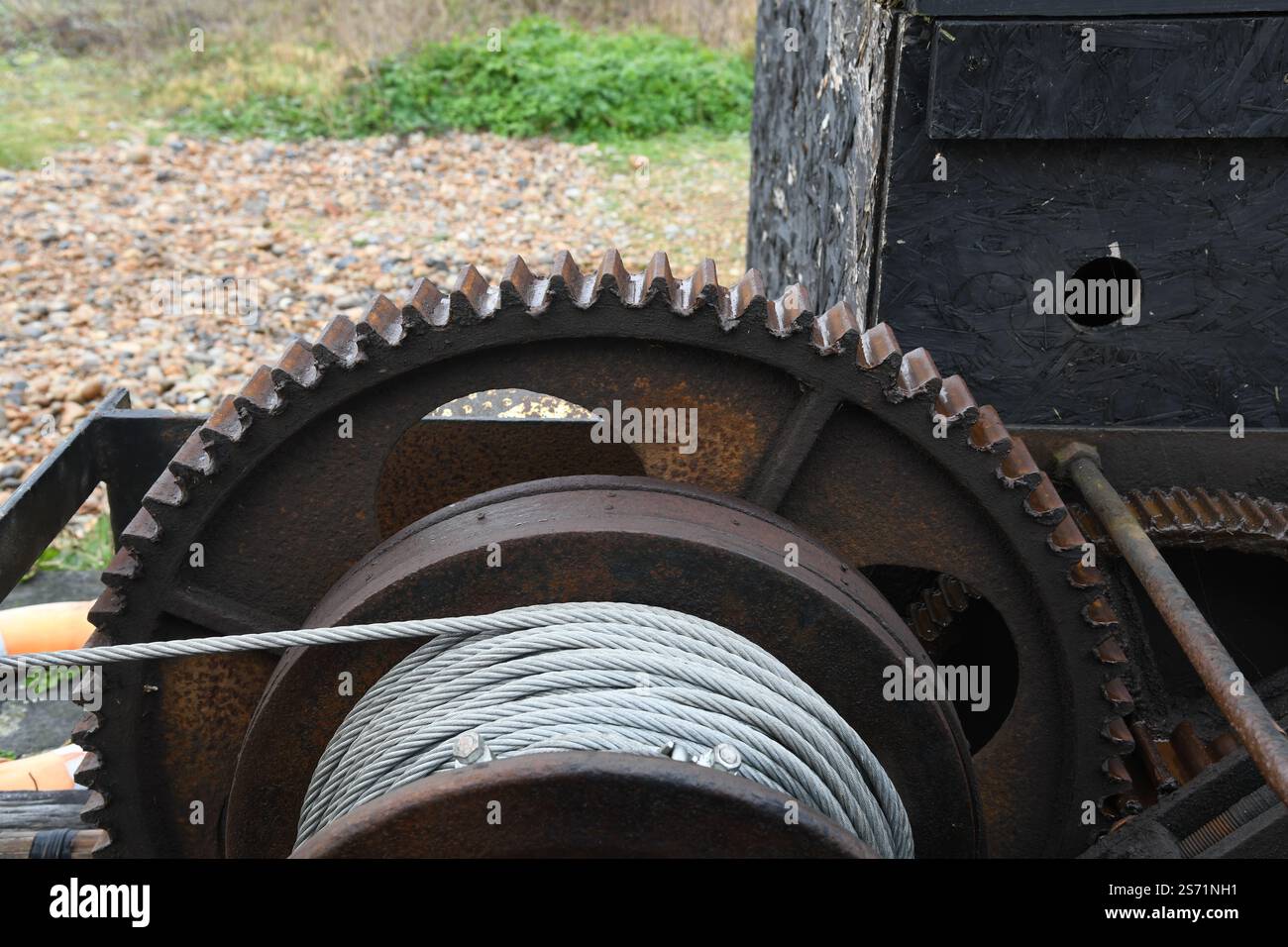 Boat winch on the beach Stock Photo - Alamy