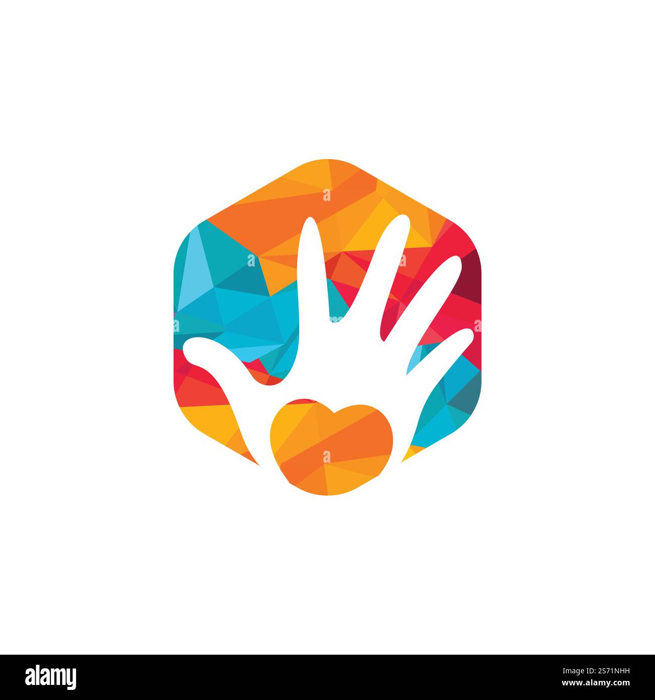 Abstract vector logo heart in a hand. Charity logo concept Stock Vector ...