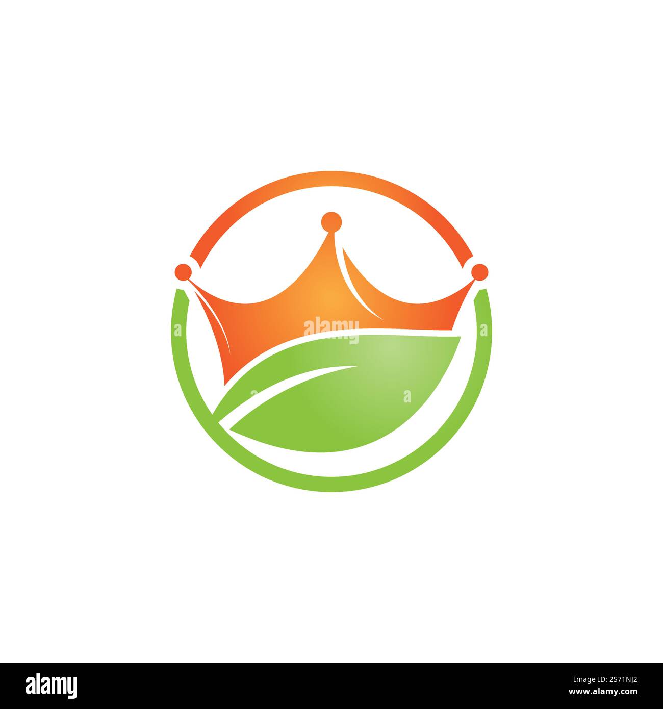 Leaf crown vector logo design. Green leaf crown therapy company logo ...
