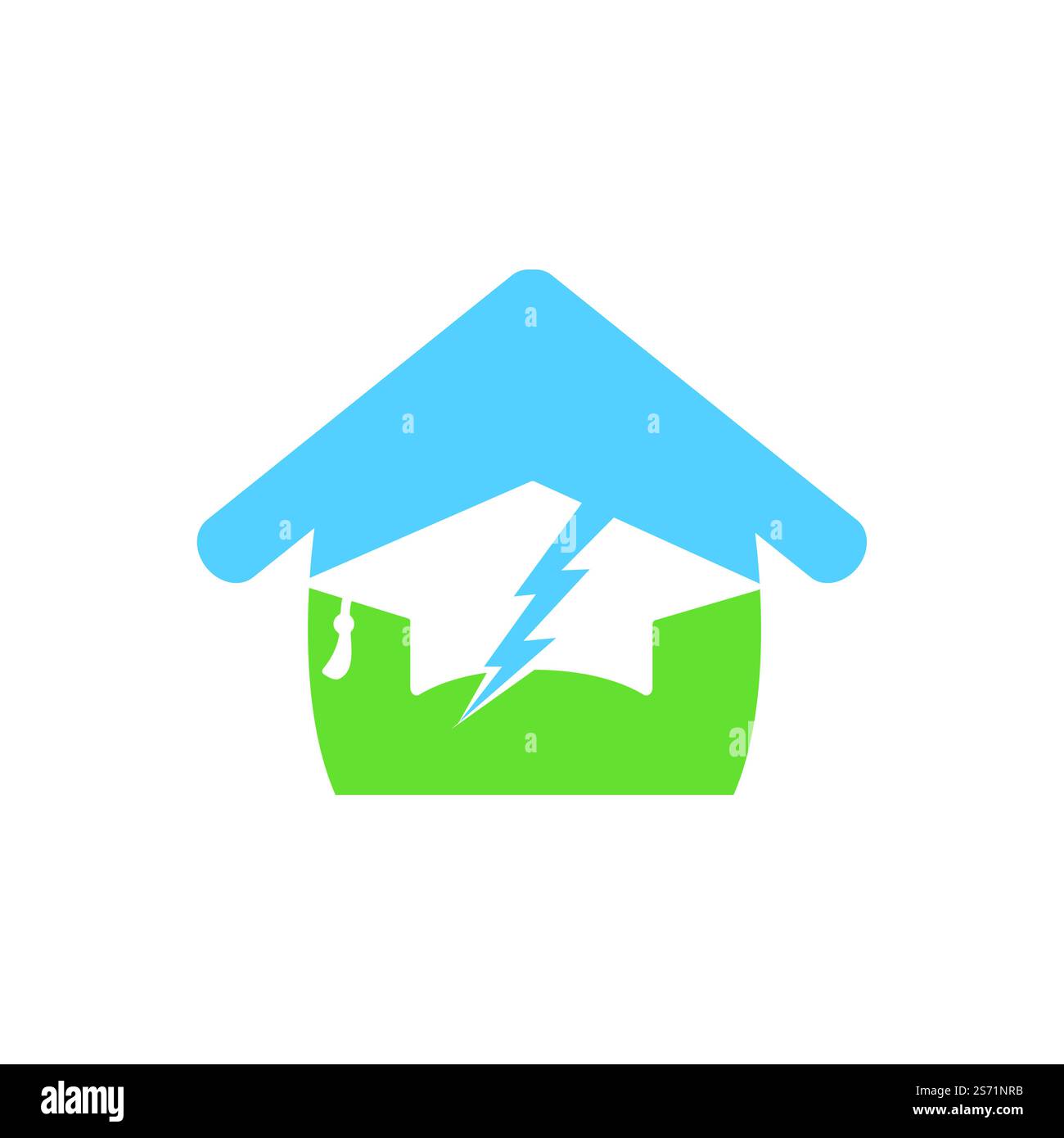 Flash student vector logo template. Graduation cap with thunder and ...