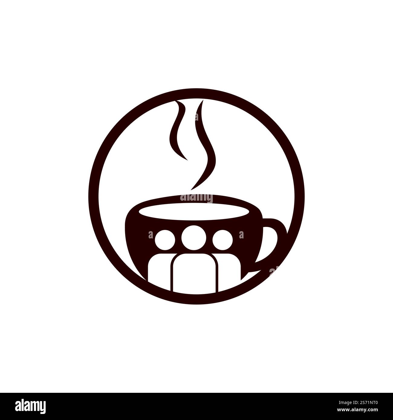 Coffee people vector logo design. Cafe or restaurant symbol Stock ...