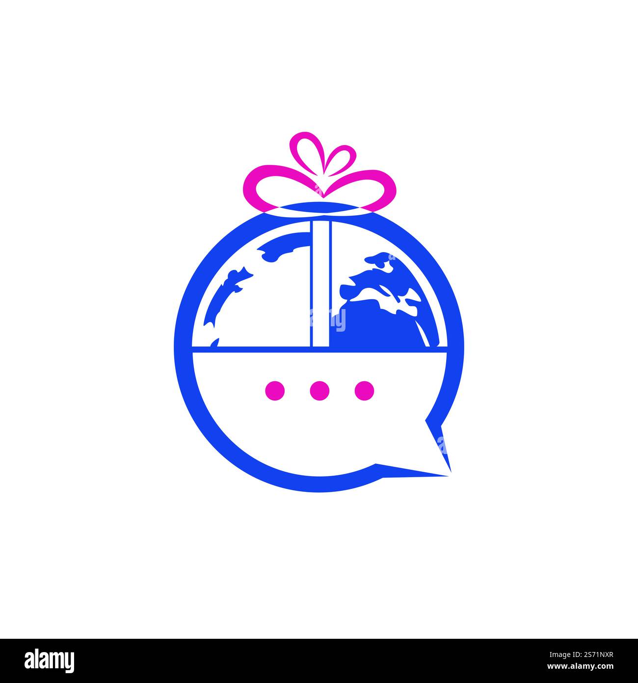 Gift chat modern and simple logo design. Gift with bubble chat talk ...