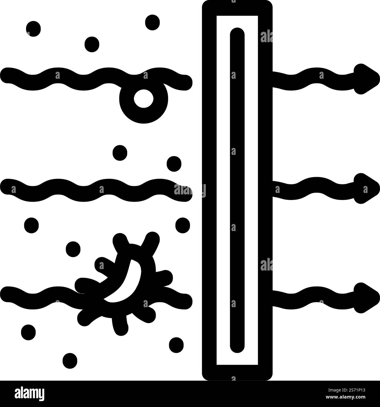 virus filtration line icon vector. virus filtration sign. isolated ...