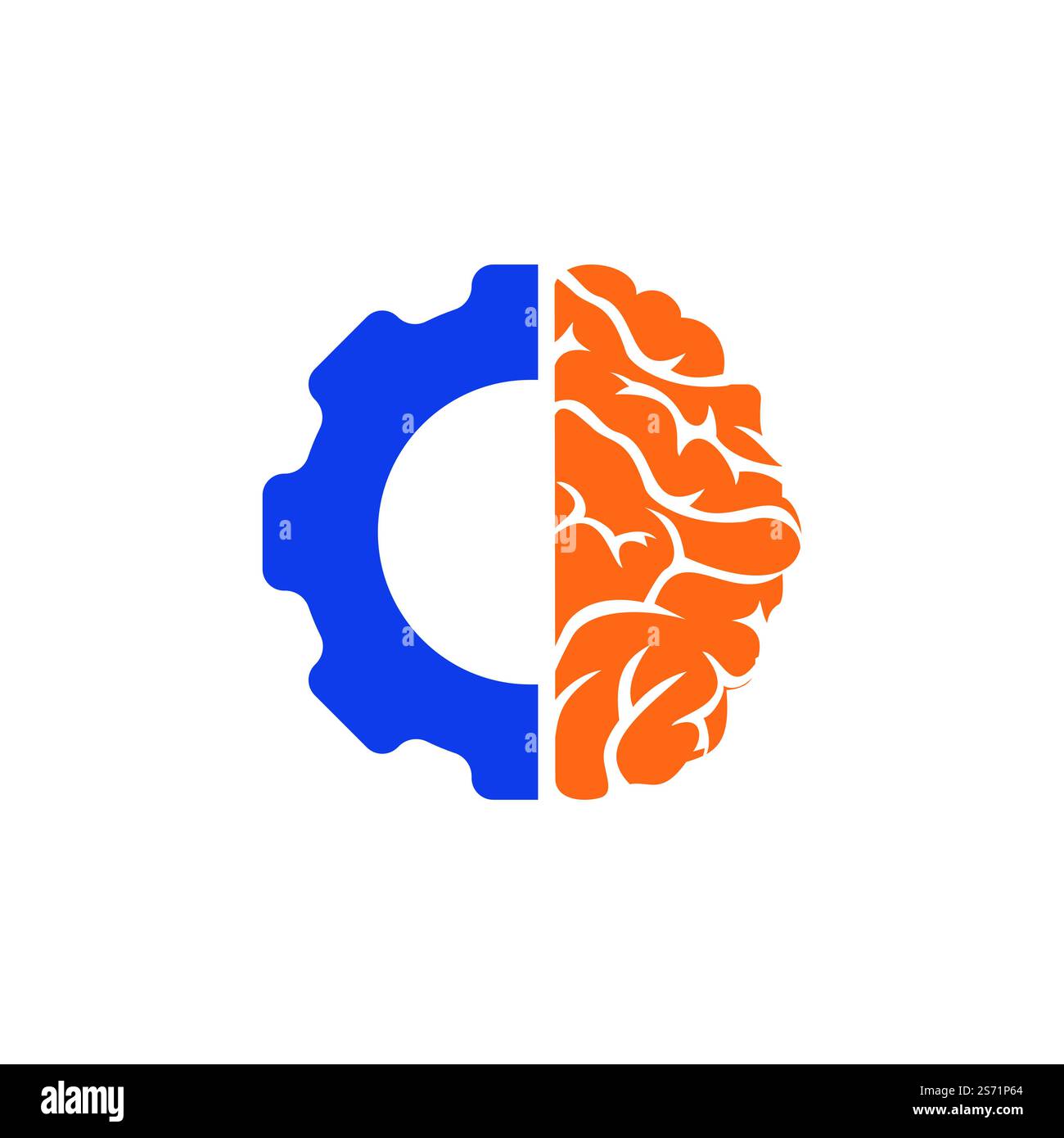 Brain and gear cog logo design. Education and mechanic symbol or icon ...
