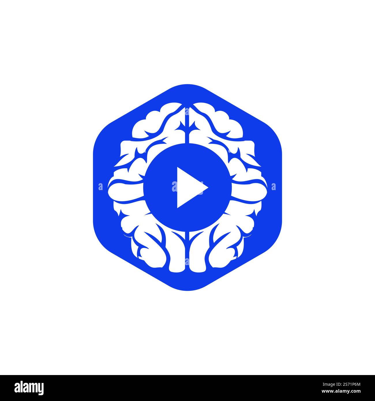 Brain media player vector logo design. Mind play logo template design ...