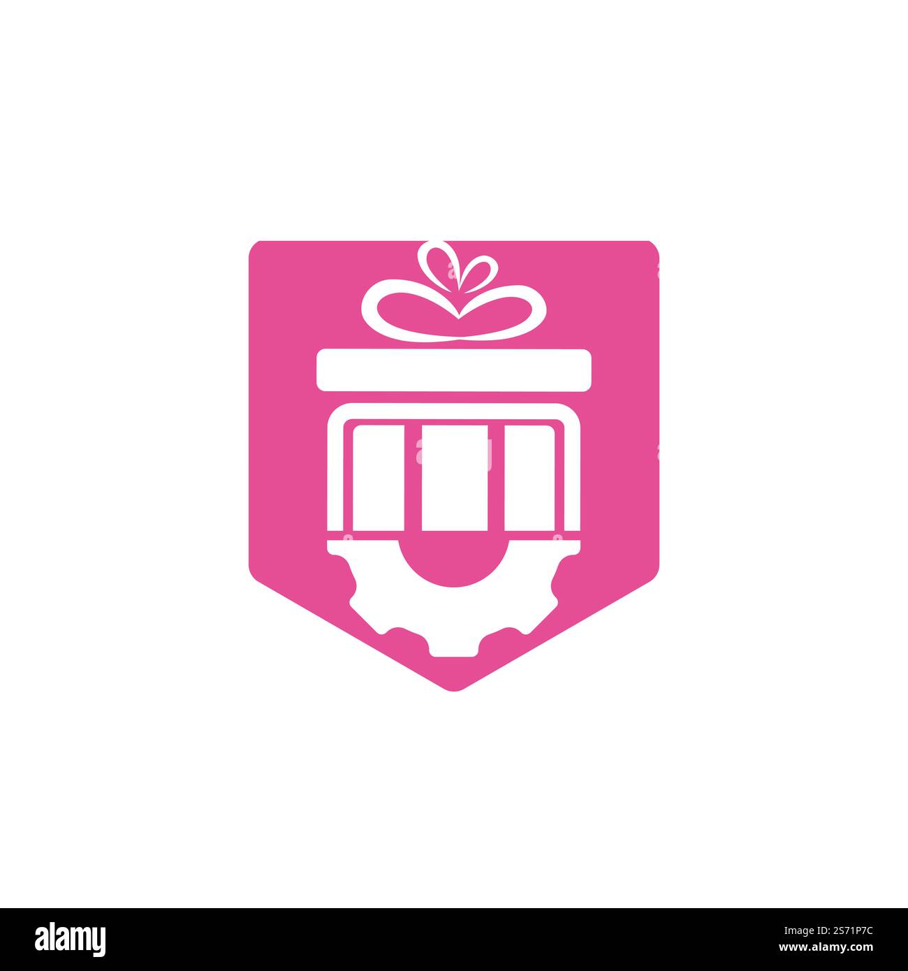 Gift gear vector logo design. Present and mechanic symbol or icon Stock ...