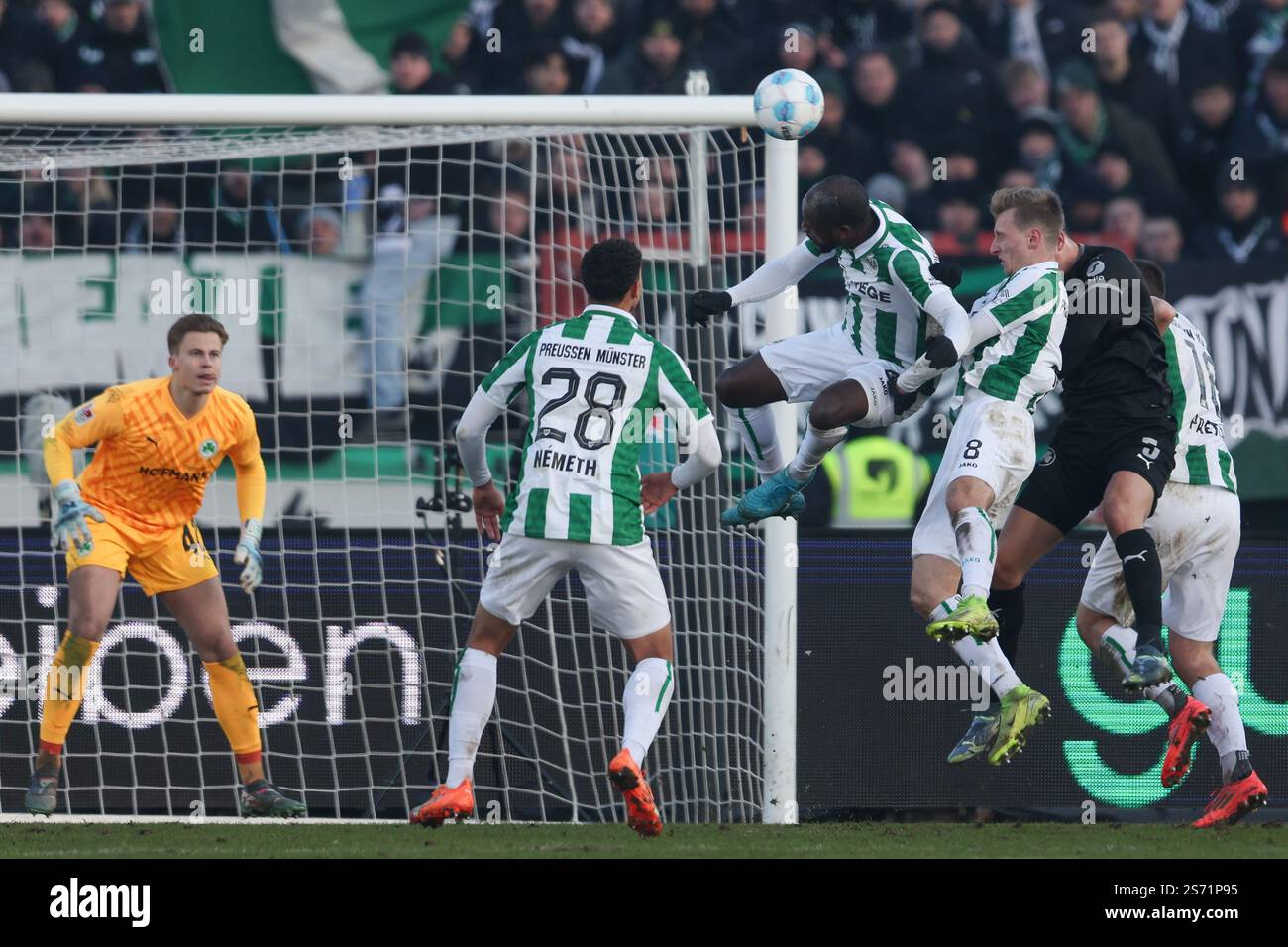 18 January 2025, North Rhine-Westphalia, Münster: Soccer, Bundesliga 2 ...