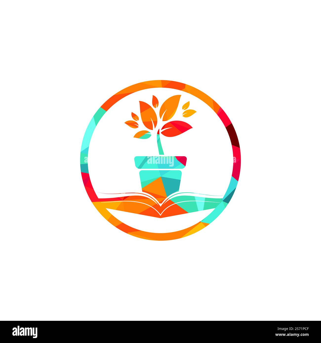 Eco book vector logo design. Book and flower pot icon logo Stock Vector ...