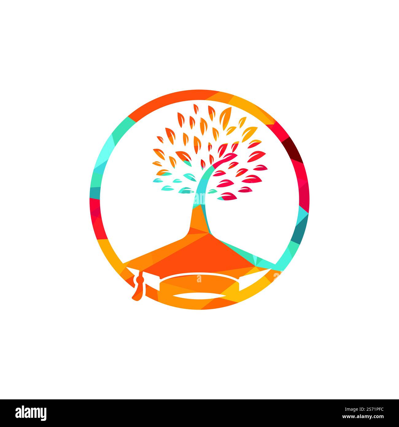 Creative modern nature Education logo design. Graduation cap and tree ...
