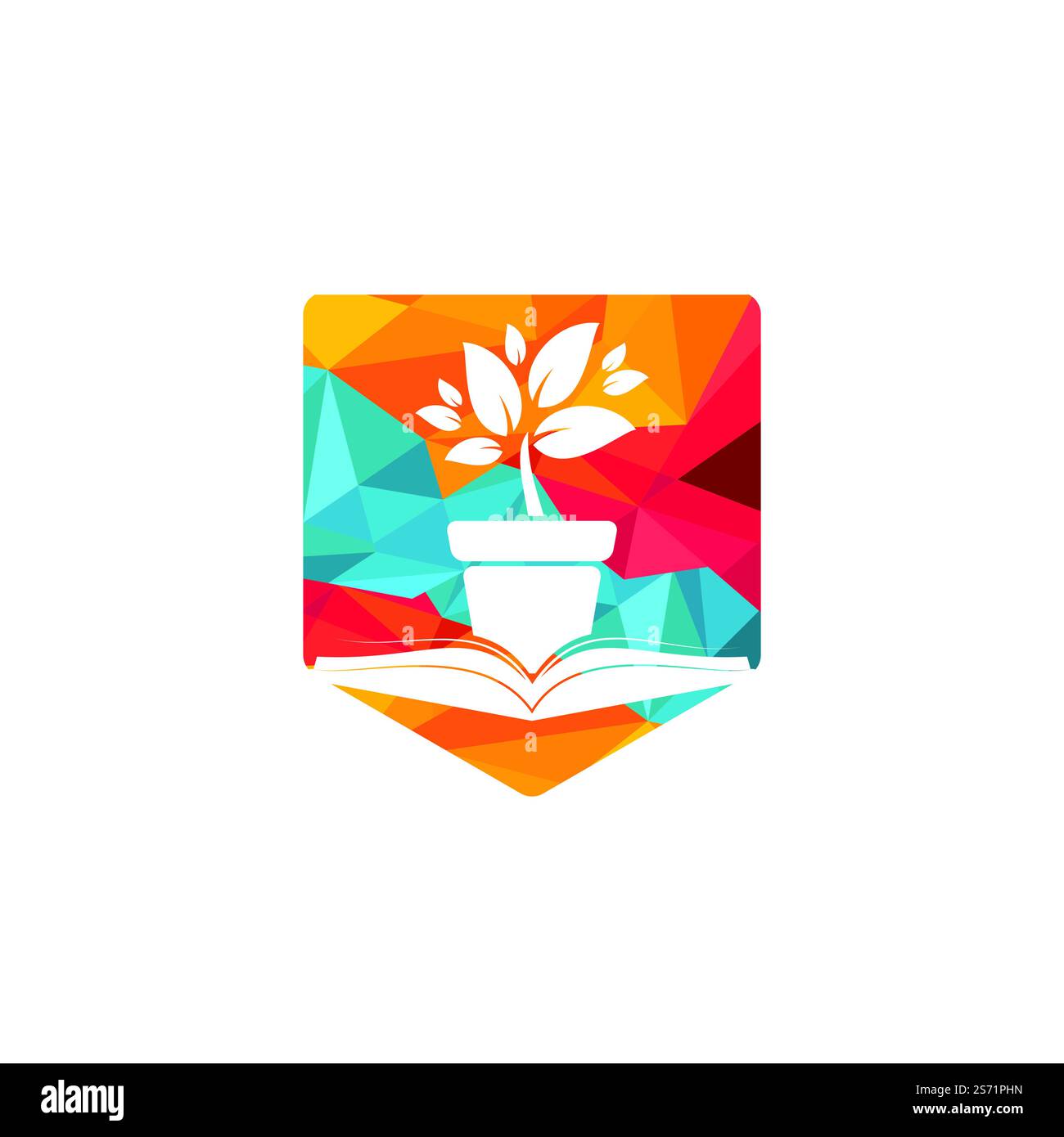 Eco book vector logo design. Book and flower pot icon logo Stock Vector ...