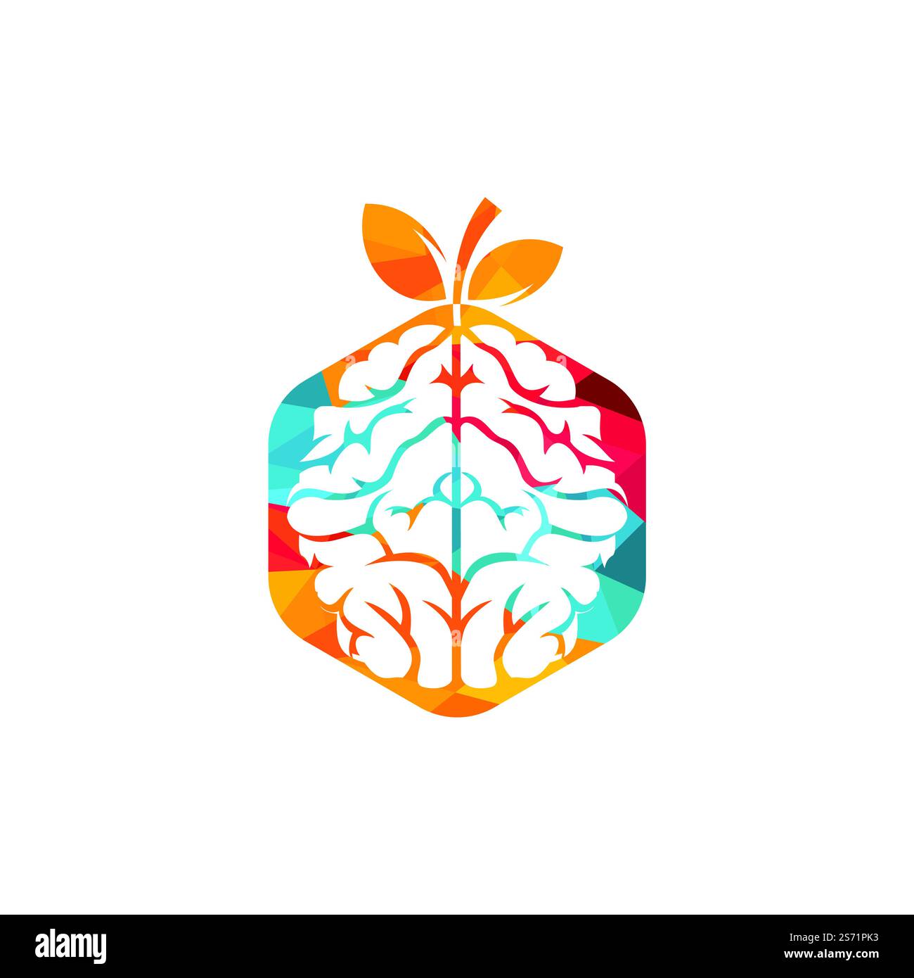 Orange brain vector logo design. Logo of a fruit style brain Stock ...