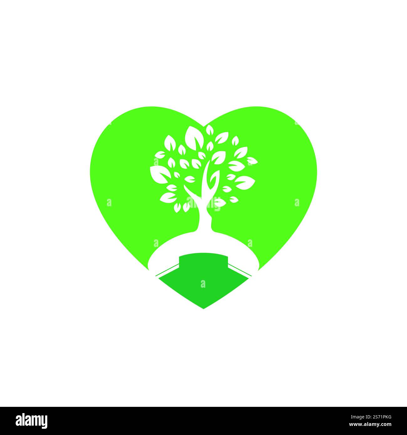 Nature call vector logo design. Handset tree with heart icon design ...