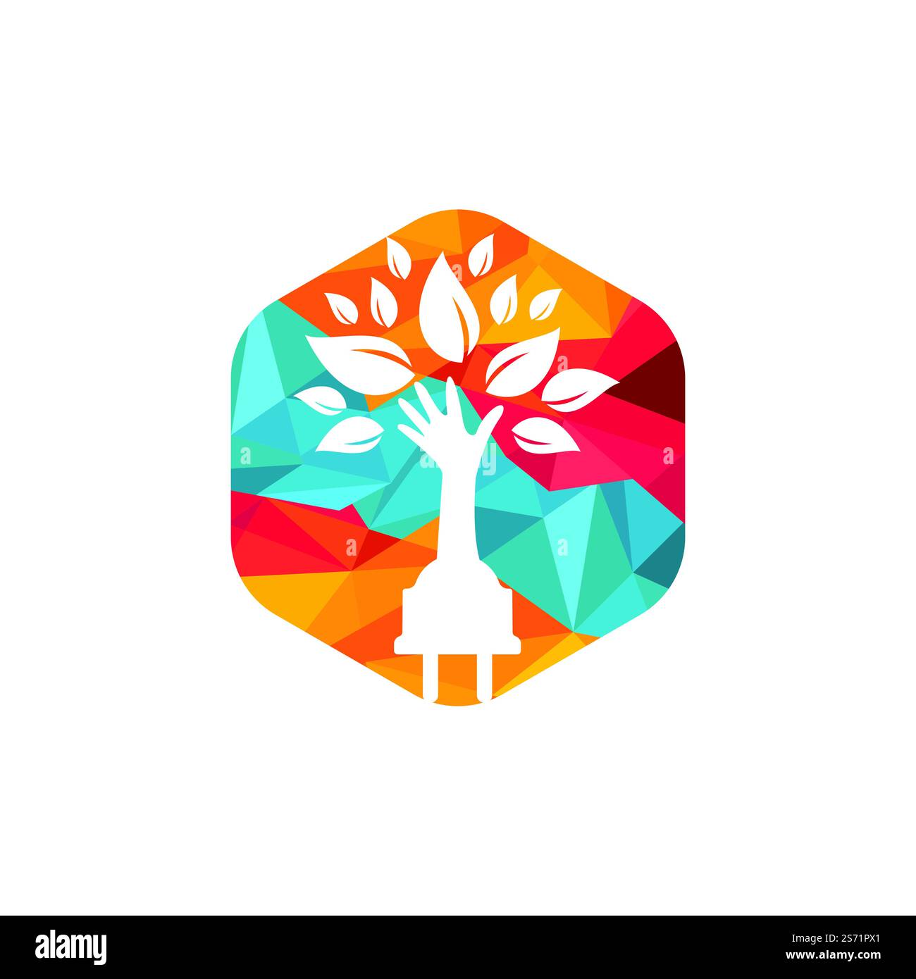 Electric cord and hand tree vector logo design Stock Vector Image & Art ...