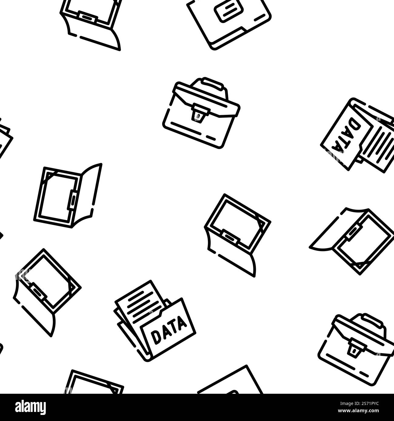 folder document business file vector seamless pattern thin line ...
