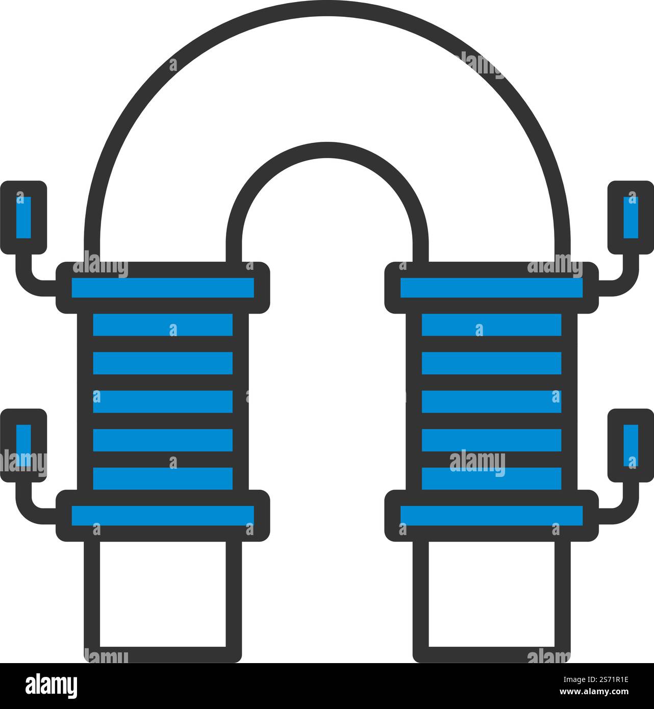 Electric Magnet Icon. Editable Bold Outline With Color Fill Design ...