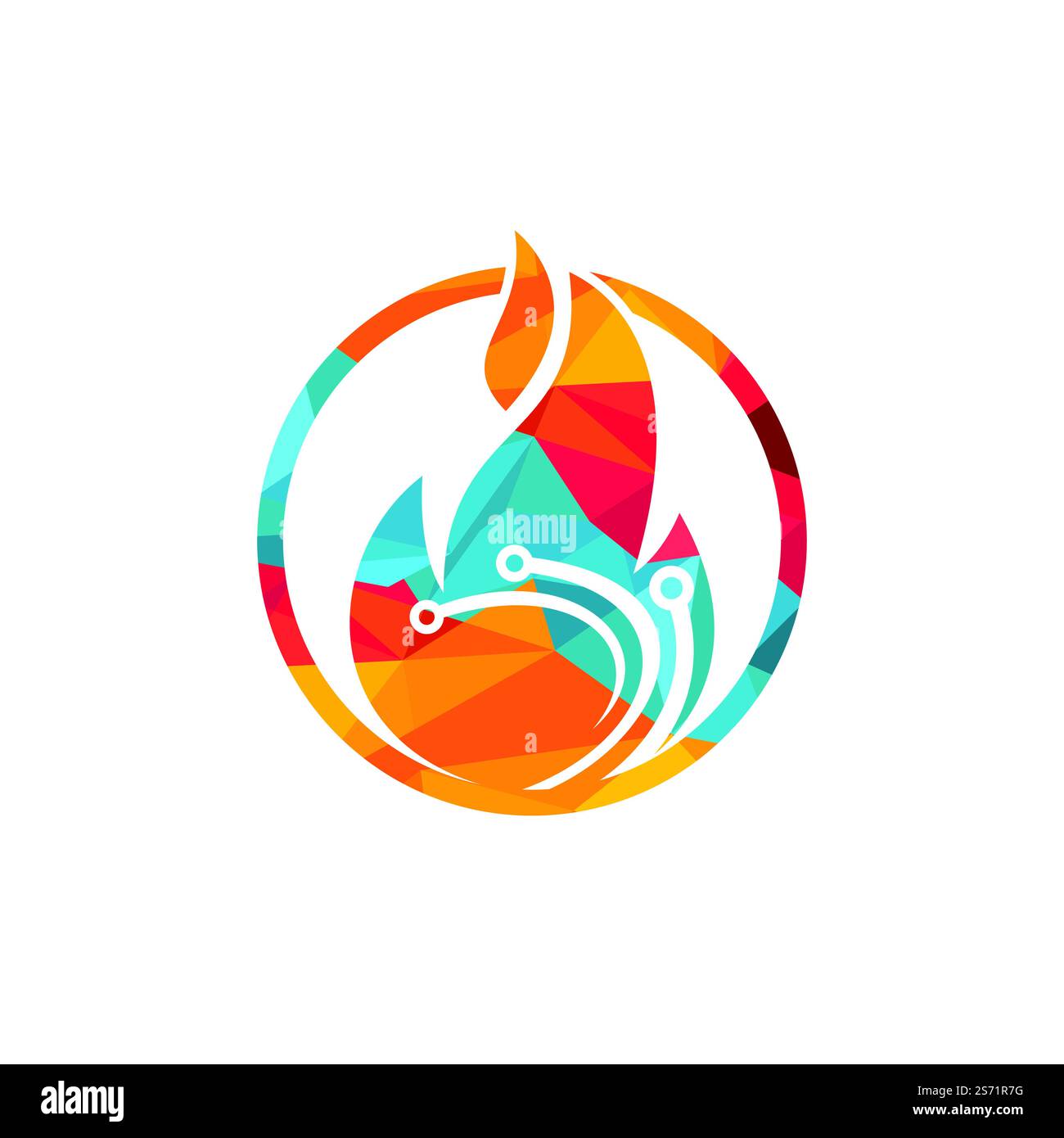 Hot Technology vector logo design. Fire and technology logo concept ...