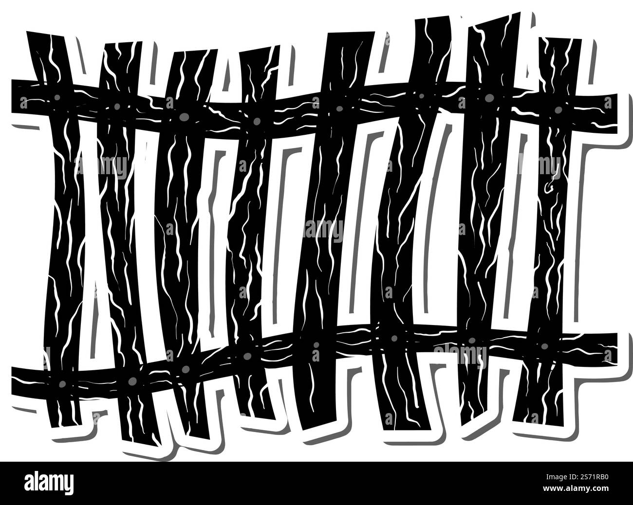 Halloween Holiday Sticker With Shadow Element. Fence Over White ...