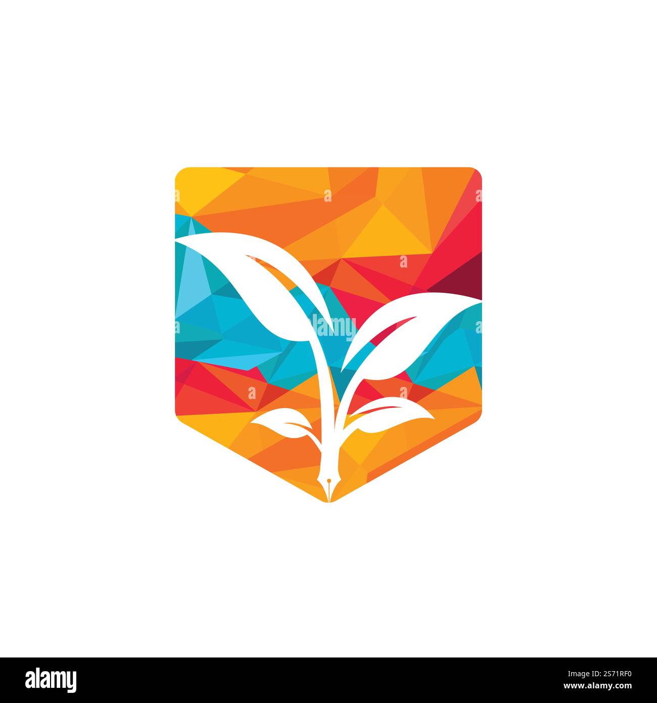 Tree pen vector logo design template. Writer and nature logo concept ...