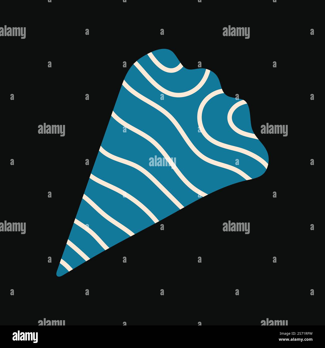 Modern blue triangle shaped seashell flat vector illustration Stock ...