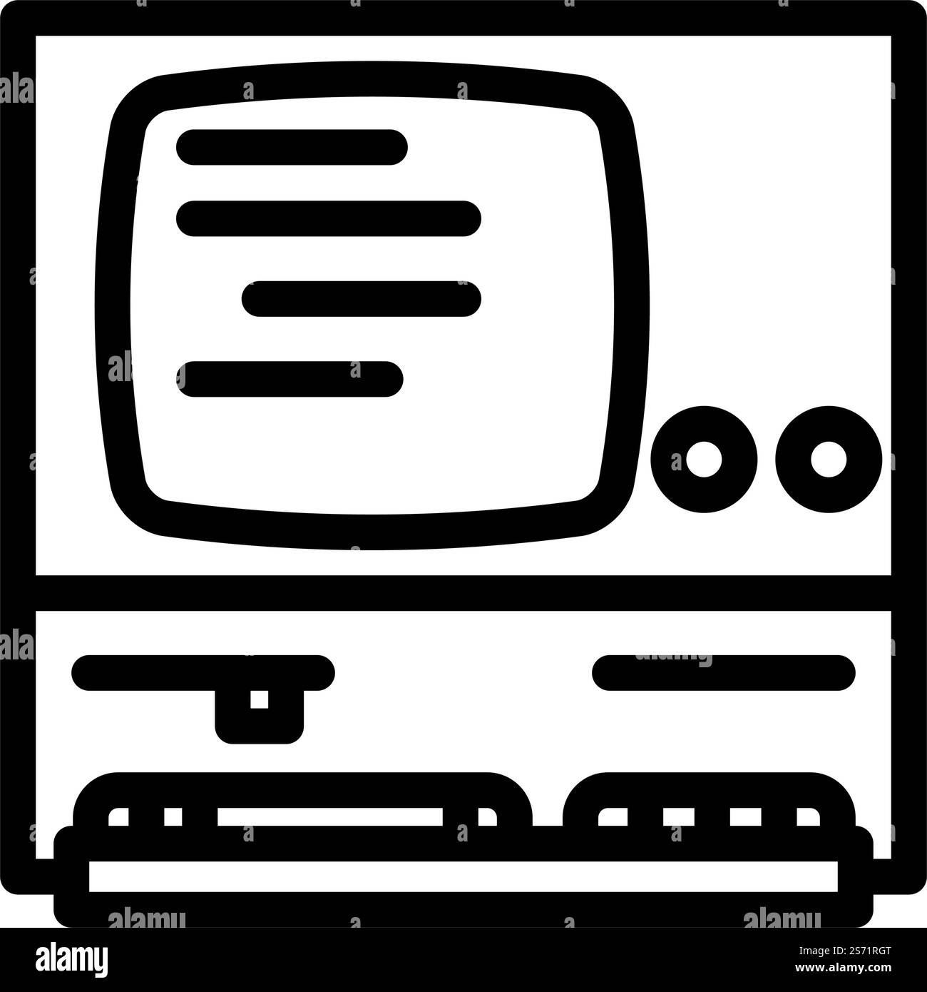 computer pc old gadget line icon vector. computer pc old gadget sign ...