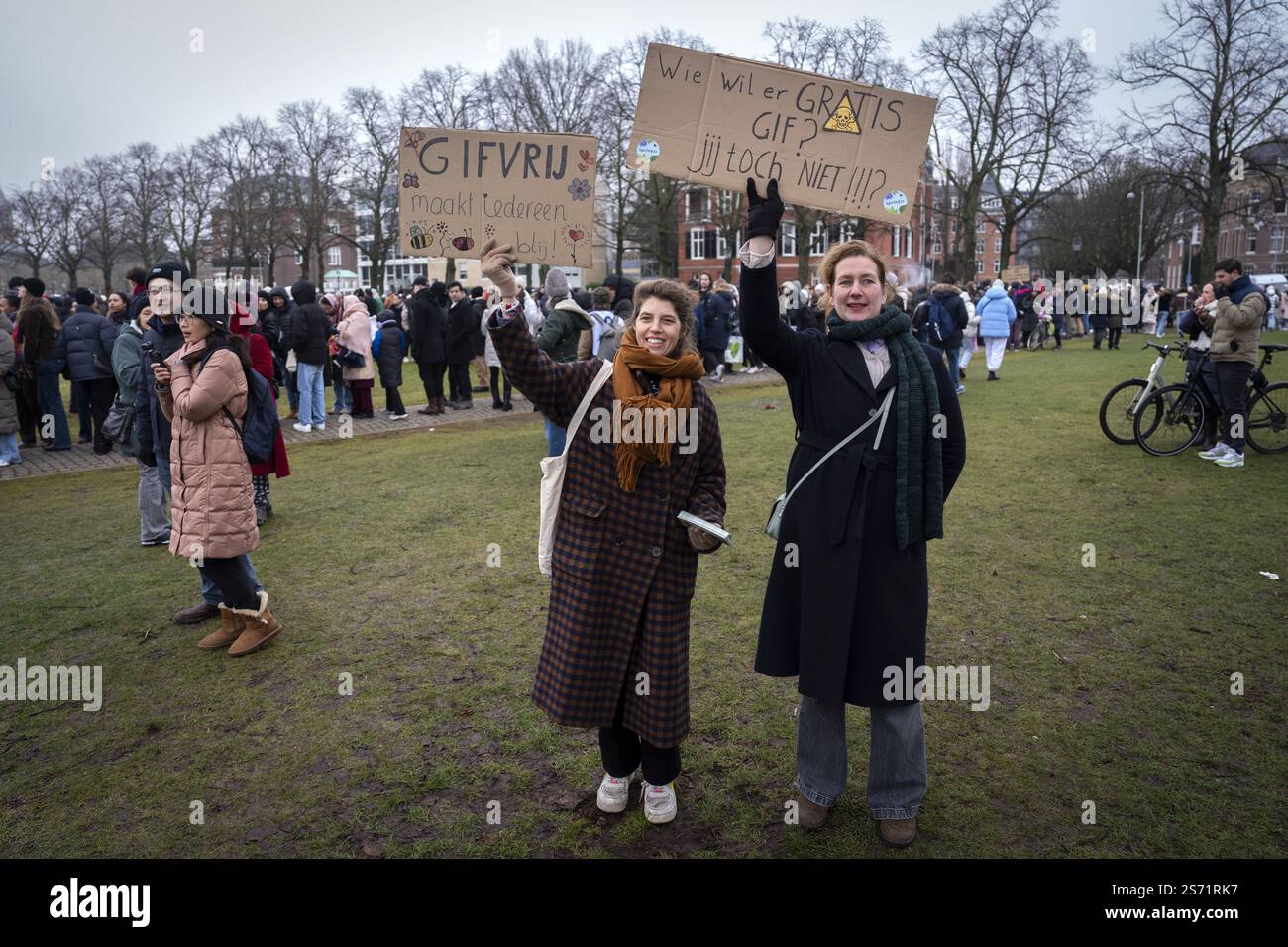 AMSTERDAM - Activists demonstrate during National Tulip Day. Visitors ...