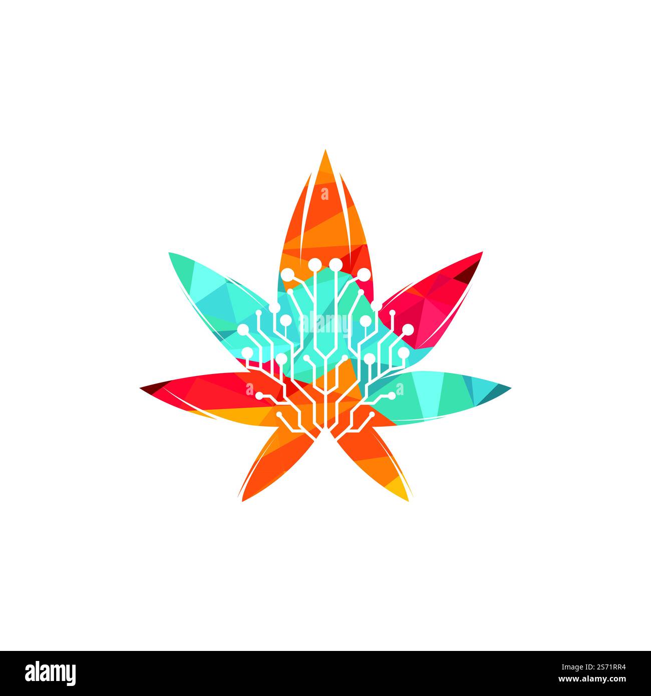 Cannabis technology vector logo design. Cannabis logo formed digital ...