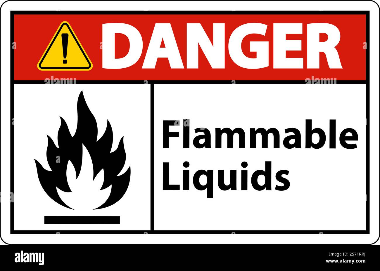 Danger Flammable Liquids Sign On White Background Stock Vector Image ...