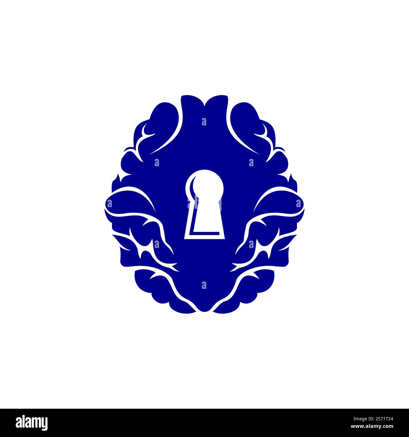 Brain lock vector logo design. Brain logo lock key neuron security ...