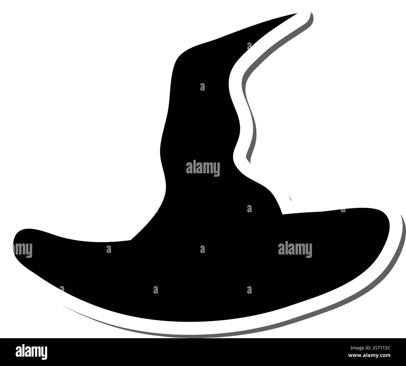 Witch Hat Sticker With Shadow Over White Background for Creating ...