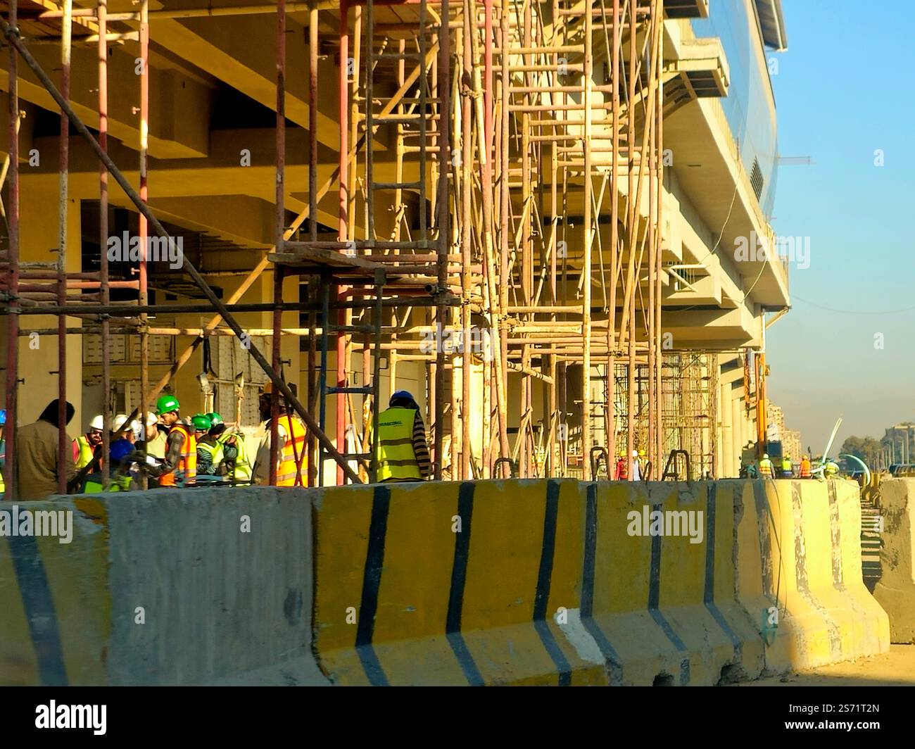 Cairo, Egypt, December 15 2024: monorail station site that is under construction, Cairo monorail ...