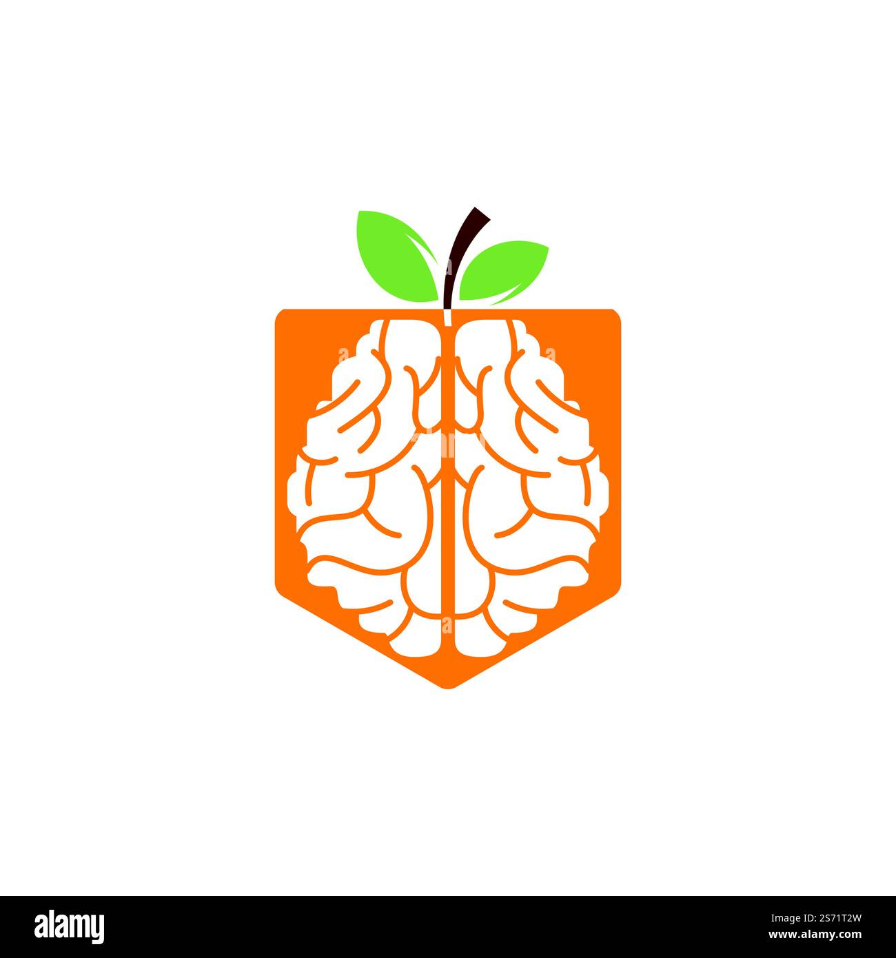 Orange brain vector logo design. Logo of a fruit style brain Stock ...