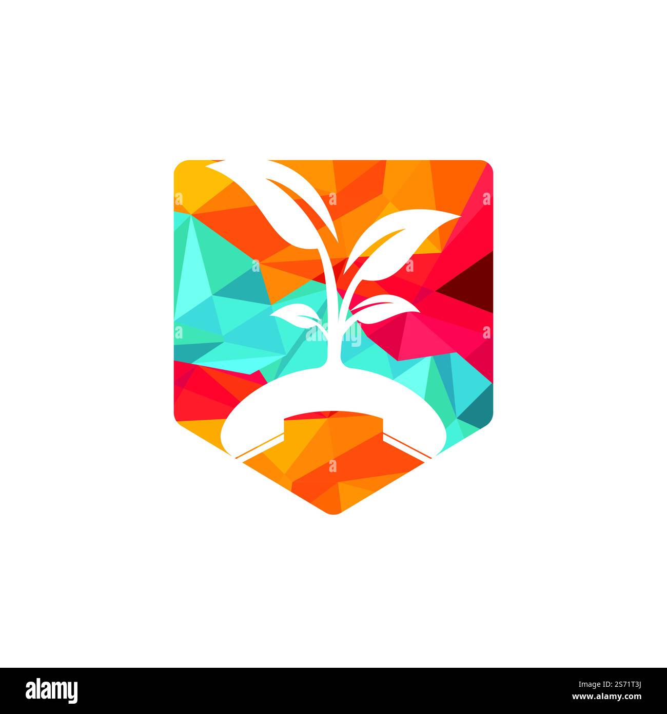 Nature call vector logo design. Handset tree icon design template Stock ...