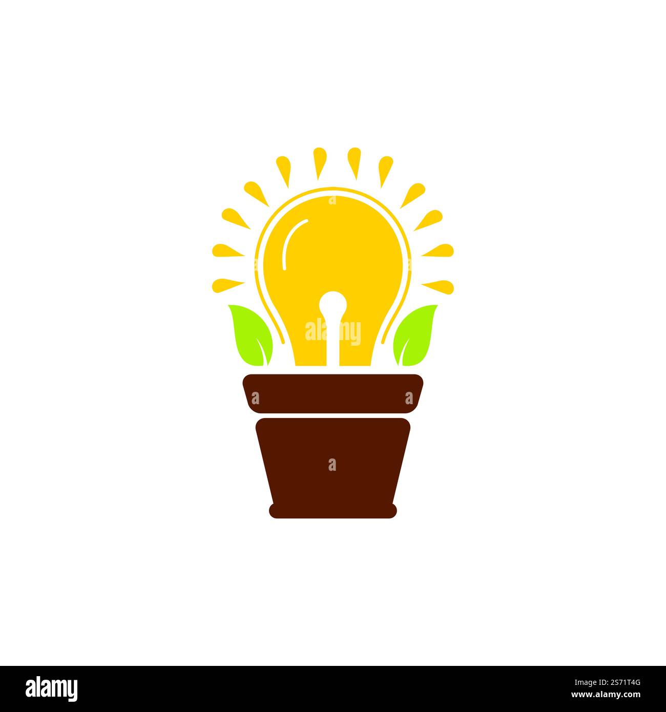 Smart growth vector logo design. Light bulb leaf garden plant ...