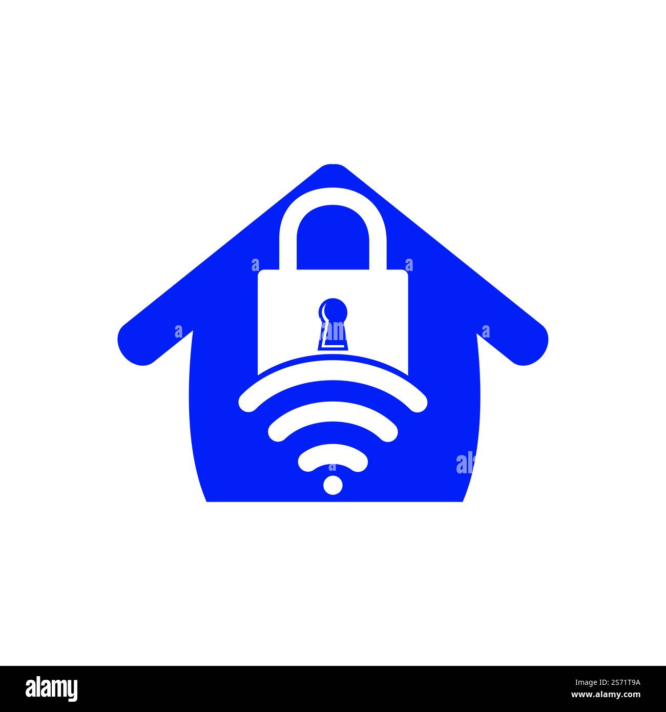 Padlock logo with signal and home vector design. Safe and signal symbol ...