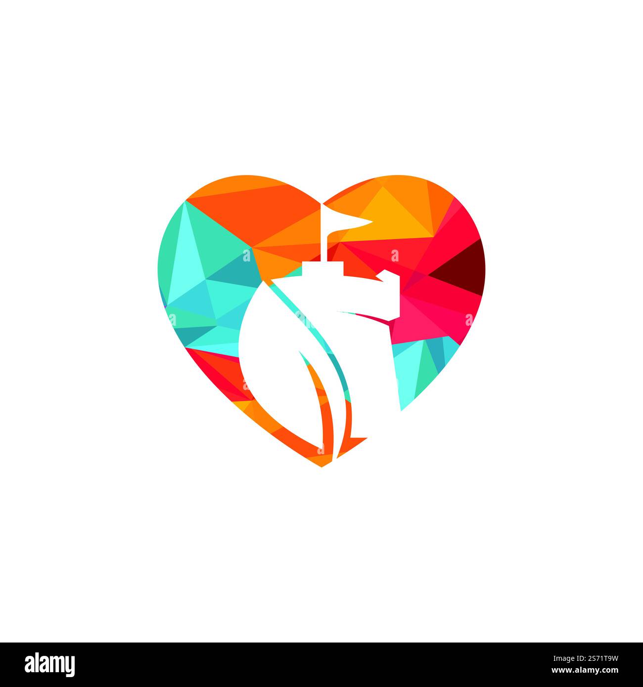 Castle with leaf and heart icon vector logo. Nature Castle logo designs ...