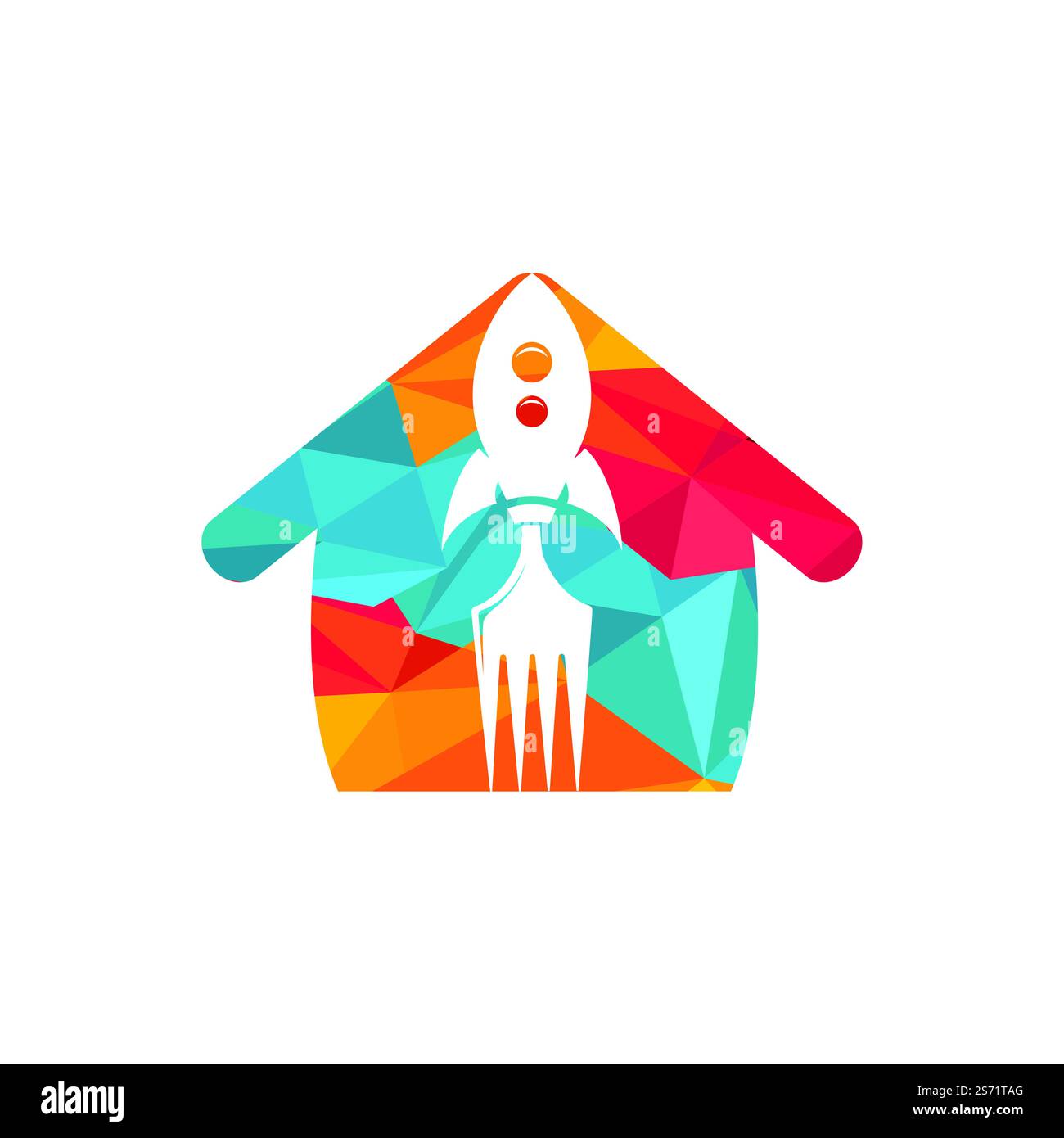 Rocket food with home icon logo design illustration. Fast food delivery ...